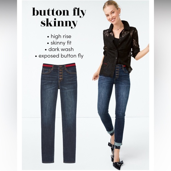 CAbi | Jeans | Cabi 224 Collection Button Fly Skinny Jeans Size 2 ...